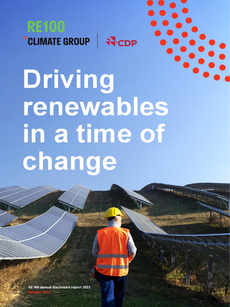 CDP RE100 Report 2023 | PDF | Electric Energy Consumption | Renewable Energy