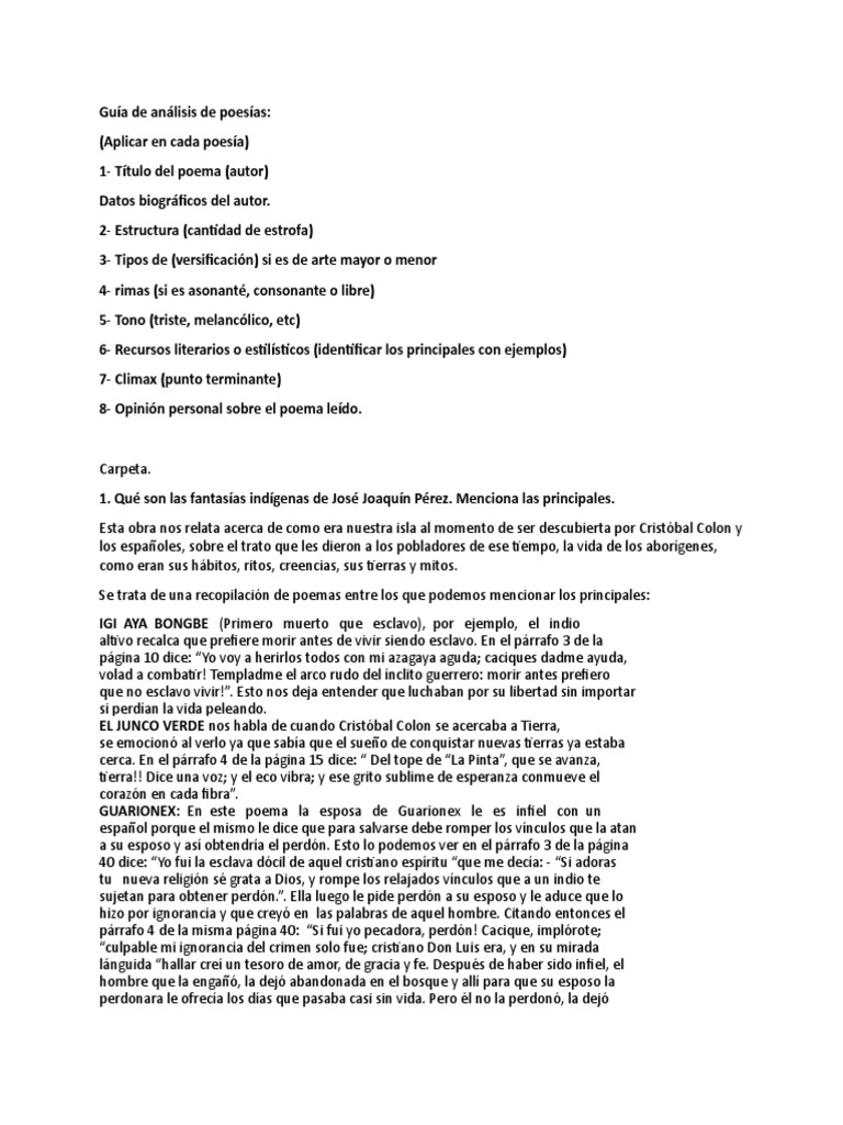 Guía para analizar poesías y autores | PDF | Poesía | Metro (poesía)