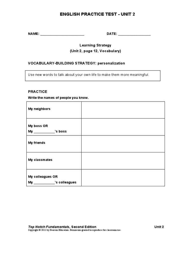 Unit 2 - Activities | PDF | Linguistics | Grammar