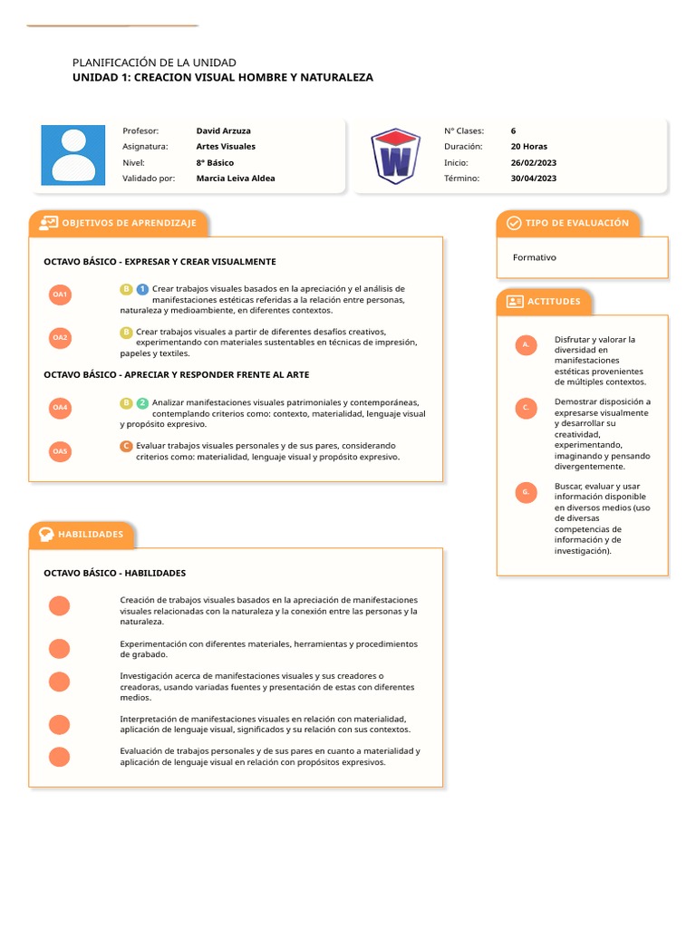 Unidad 1 - Octavo Básico | PDF | Grabado | Evaluación