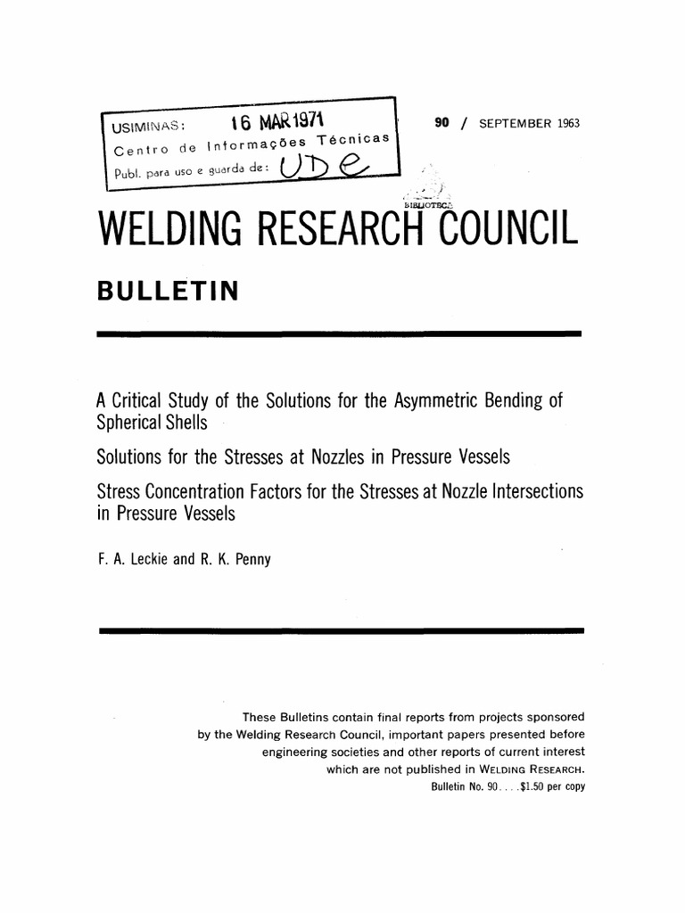 Welding Research Council: Bulletin | PDF | Construction | Welding