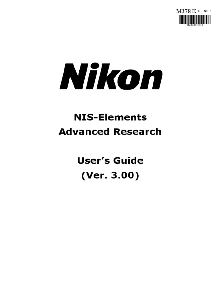 NIS-Elements Advanced Research User's Guide (Ver. 3.00) | PDF | Installation (Computer Programs ...