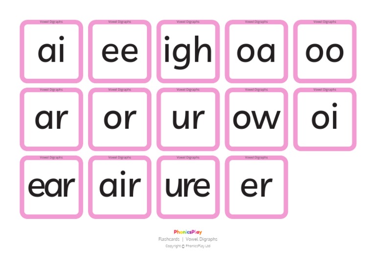Printables Flashcards Vowel Digraphs | PDF | Language Arts & Discipline