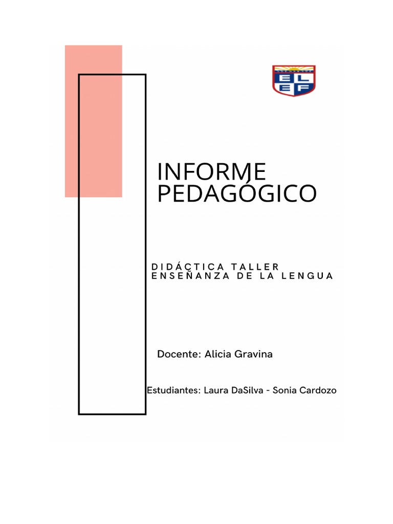 Informe Pedagógico. | PDF | Palabra | Comunicación humana