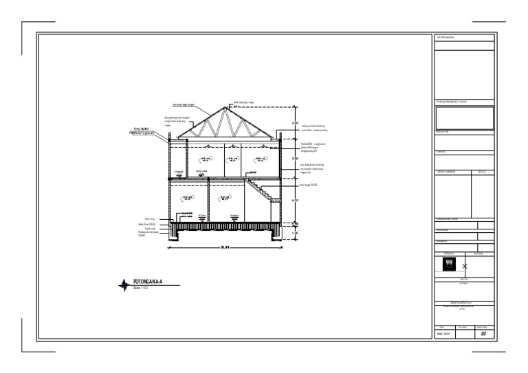 Potongan Atap Sandar dan Detail Teknik | PDF