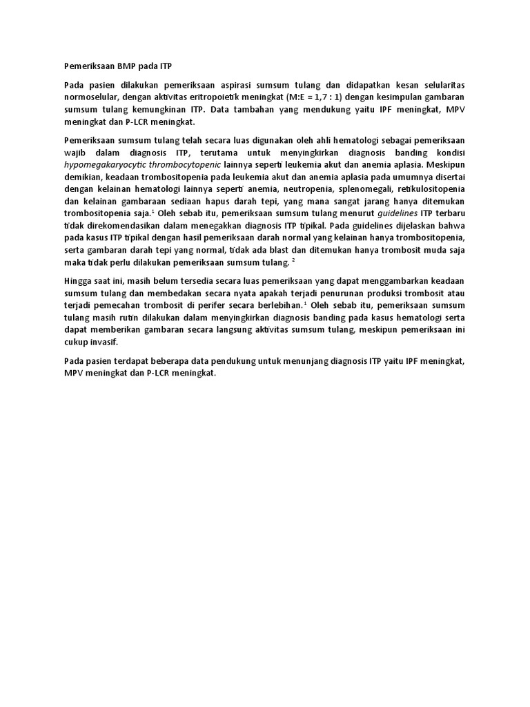 Pemeriksaan BMP Pada ITP | PDF