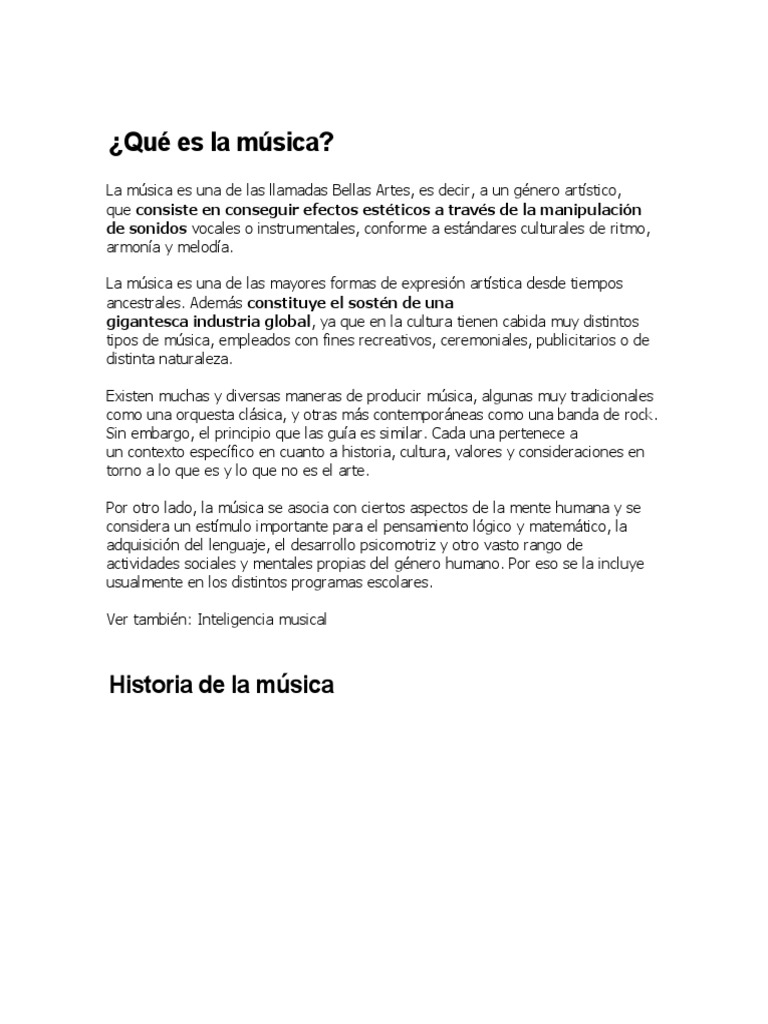 Qué Es La Música y Las Emociones | PDF | Sonido | Instrumentos musicales