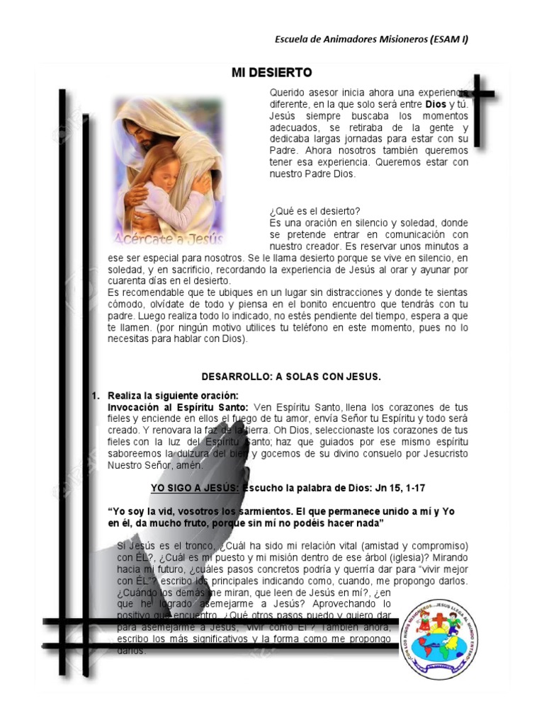 MI DESIERTO CON JÉSUS ESAM 1 | PDF | Oración | eucaristía