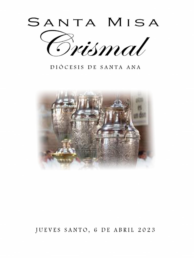 Misa Crismal 2023 | Descargar gratis PDF | Misa (liturgia) | eucaristía