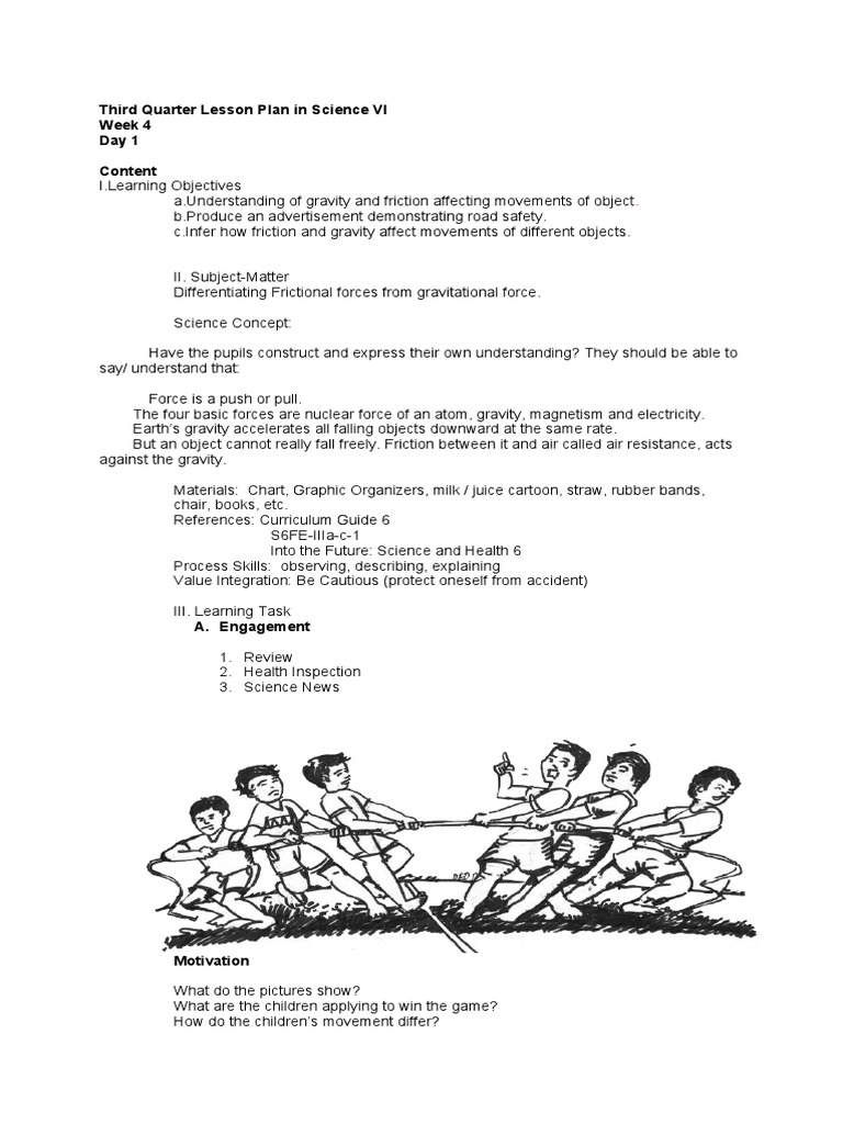 Gravity and Friction Lesson Plan VI | PDF | Force | Gravity
