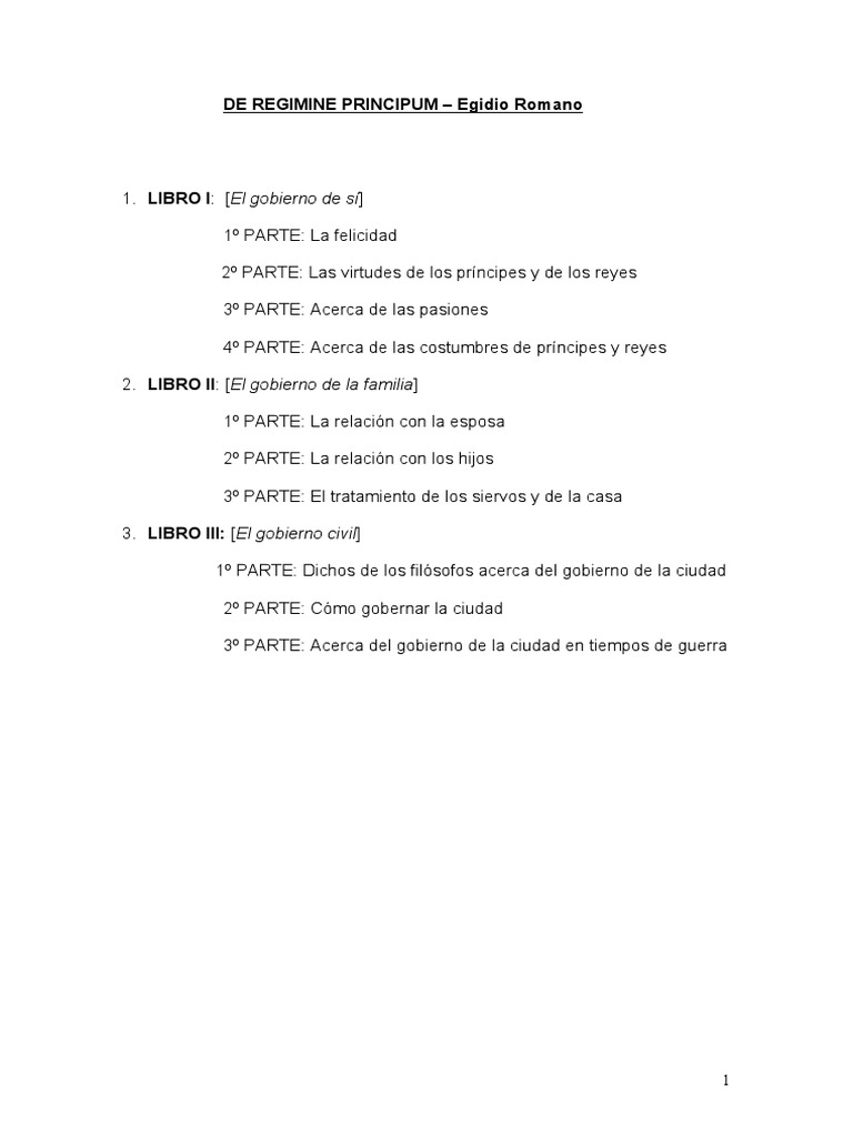 De Regimine Principum | PDF | Virtud | Principios éticos