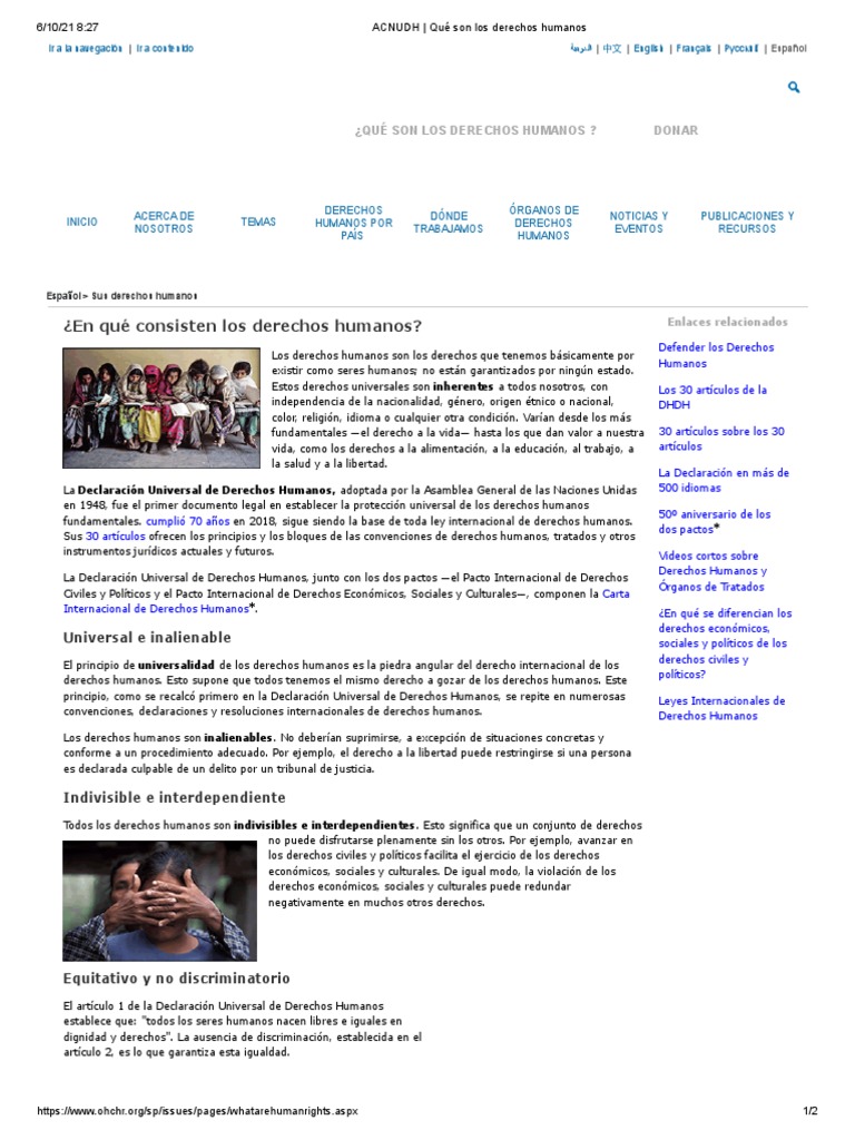 En Que Consisten Los Derechos Humanos | PDF | Derechos humanos ...