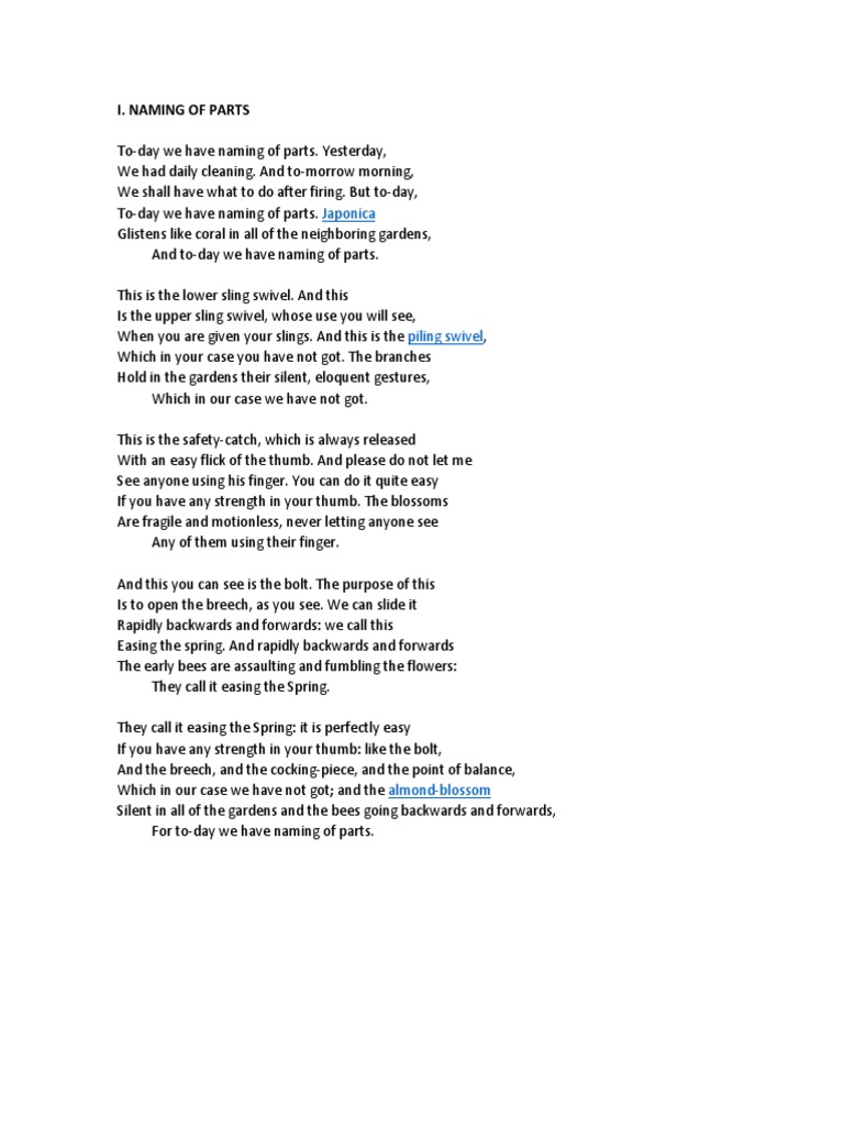 Naming of Parts | PDF