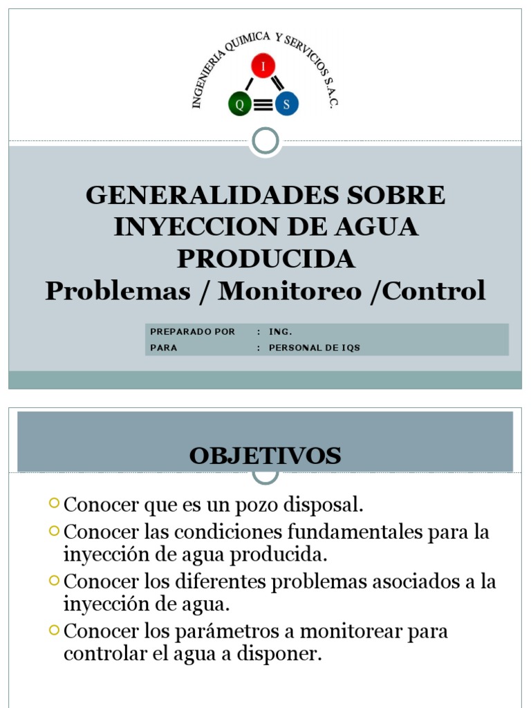 Generalidades Sobre Inyección de Agua Producida Problemas, Monitoreo y Control | PDF | Agua ...
