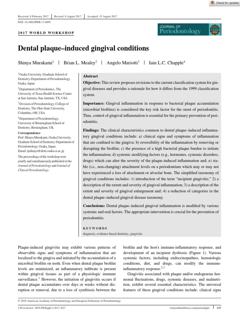 Journal of Periodontology - 2018 - Murakami - Dental Plaque Induced ...