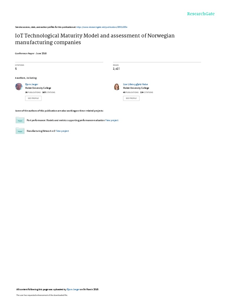 The IoT Technological Maturity Model | PDF | Internet Of Things ...