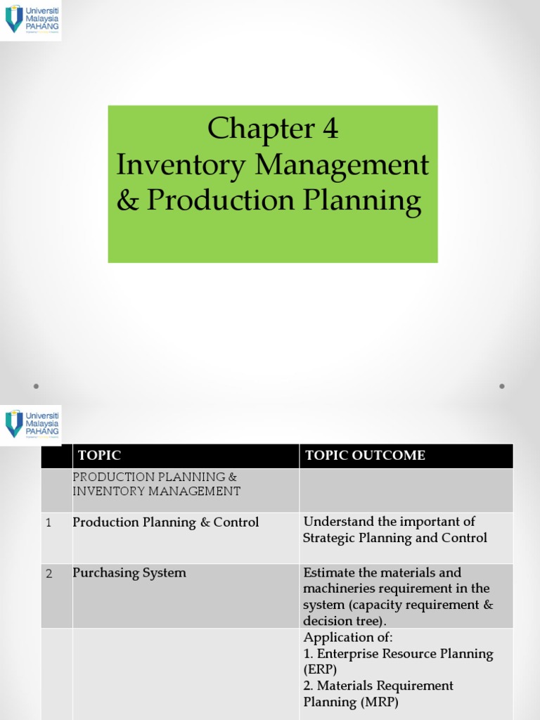 Note Pdtmog - Operations Management Chapter 4 | Download Free PDF | Enterprise Resource Planning ...