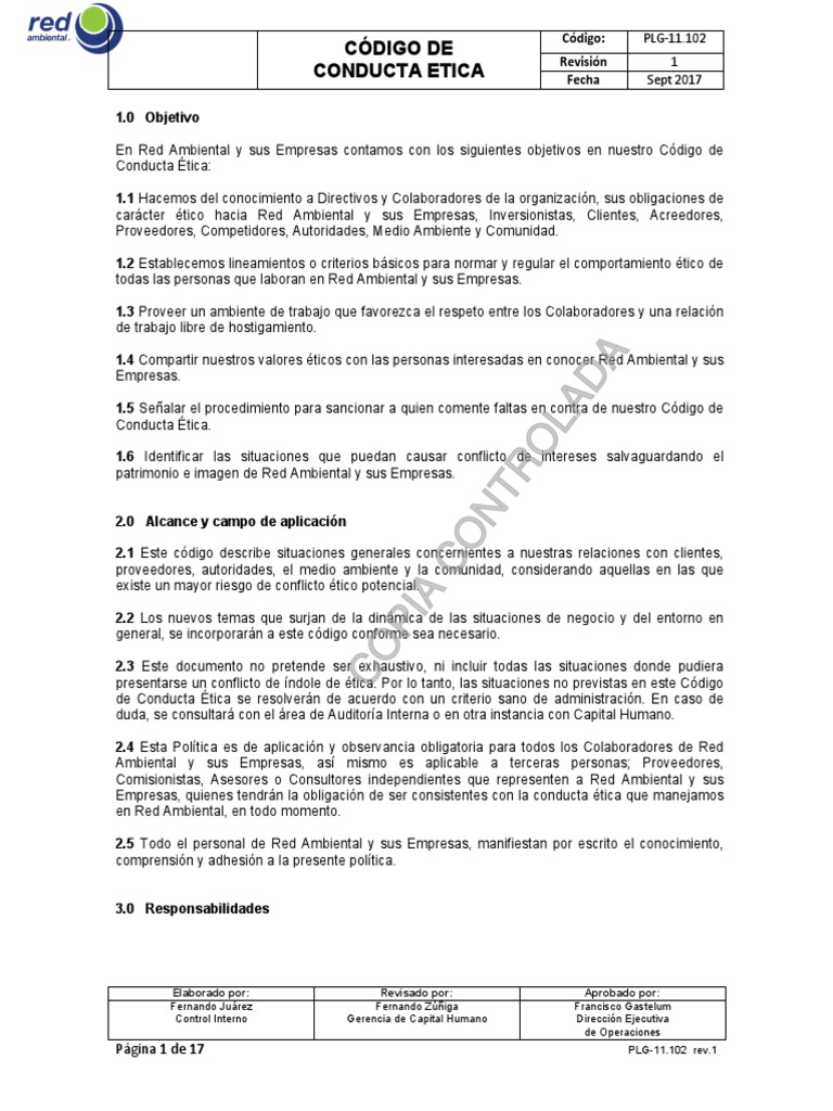 Codigo de Conducta Etica | PDF | Comportamiento | Auditoría