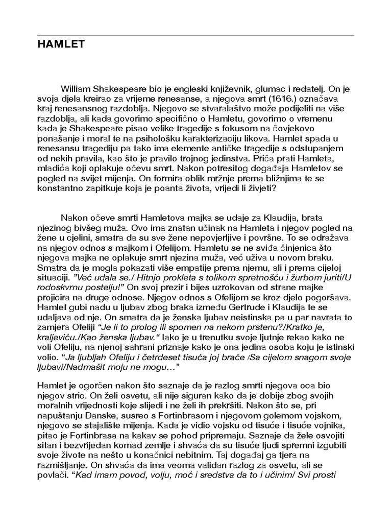 Hamlet Esej | PDF