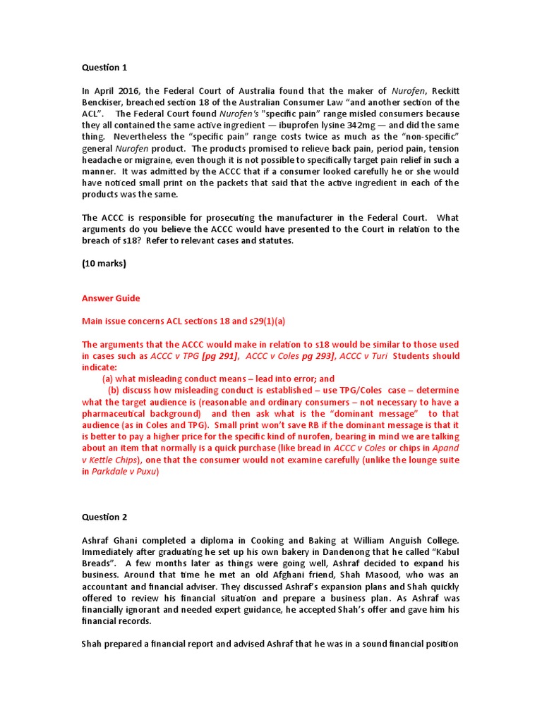 Law Exam Questions and Answers Guide | PDF | Negligence | Corporations