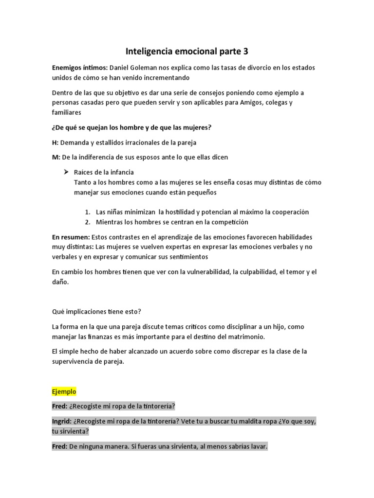 Inteligencia Emocional Parte 3 Pdf Inteligencia Emocional Las