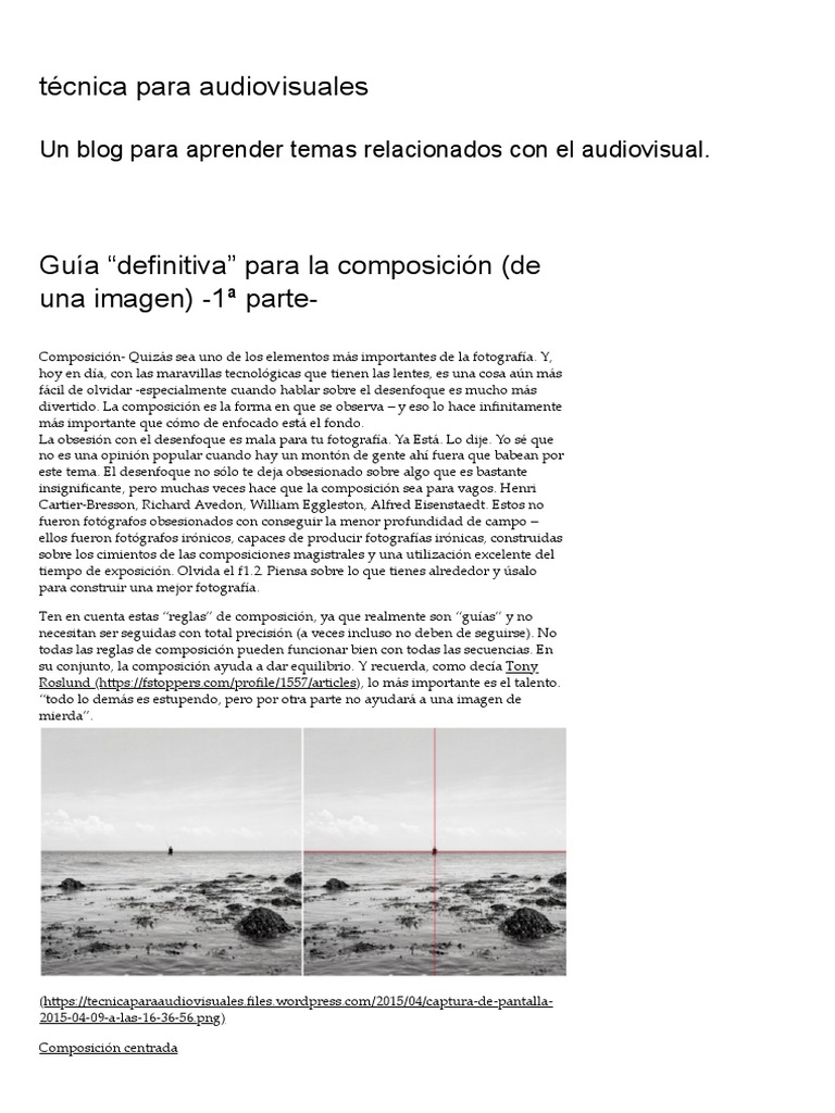 Guía de Composición Fotográfica | PDF | Composición (artes visuales ...