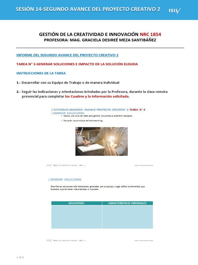 3-T12-GCI-Sesión 12-NRC 1854-CLASE-TAREA EP4-Segundo Avance Proyecto Creativo 2 | PDF ...