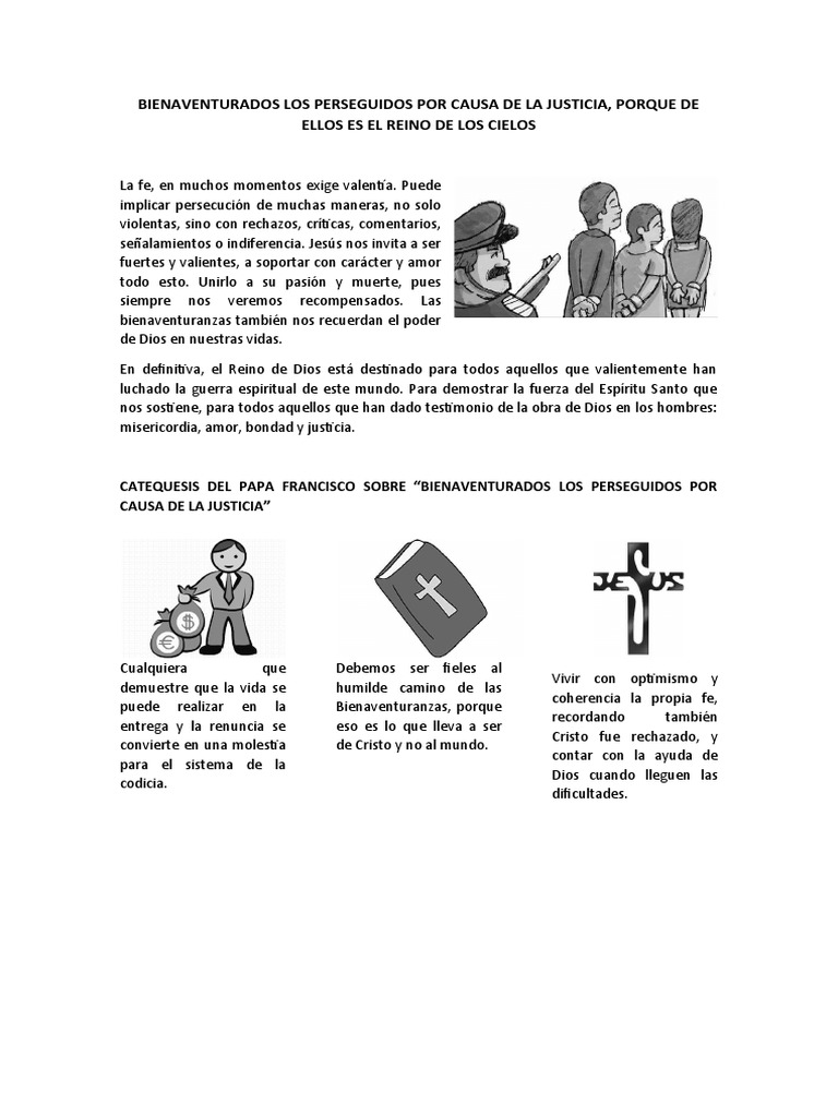 BIENAVENTURADOS LOS PERSEGUIDOS POR CAUSA DE LA JUSTICIA | PDF