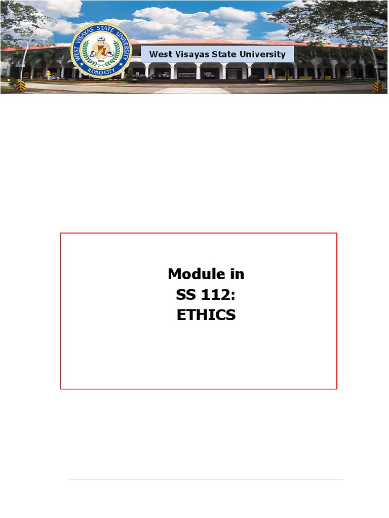 Module in SS 112: Ethics | PDF | Morality | Virtue