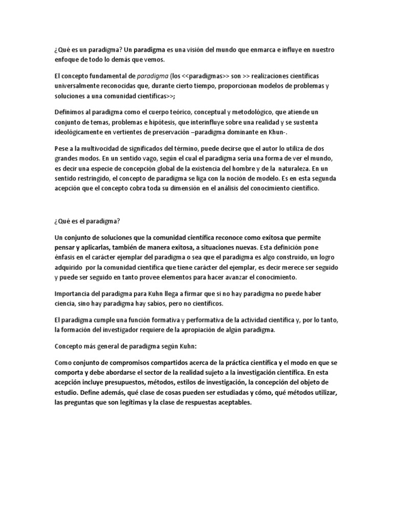 Definición y función del paradigma | PDF | Paradigma | Science