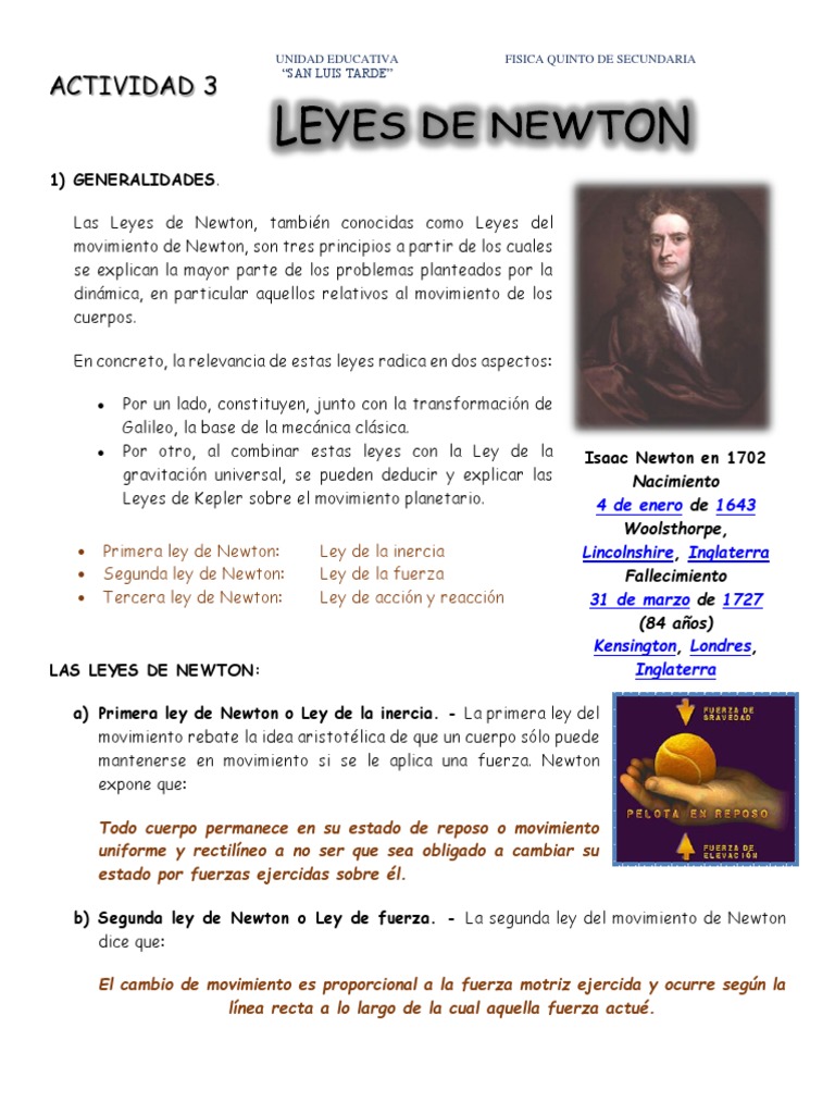 Leyes de Newton para Estudiantes | PDF | Las leyes del movimiento de ...