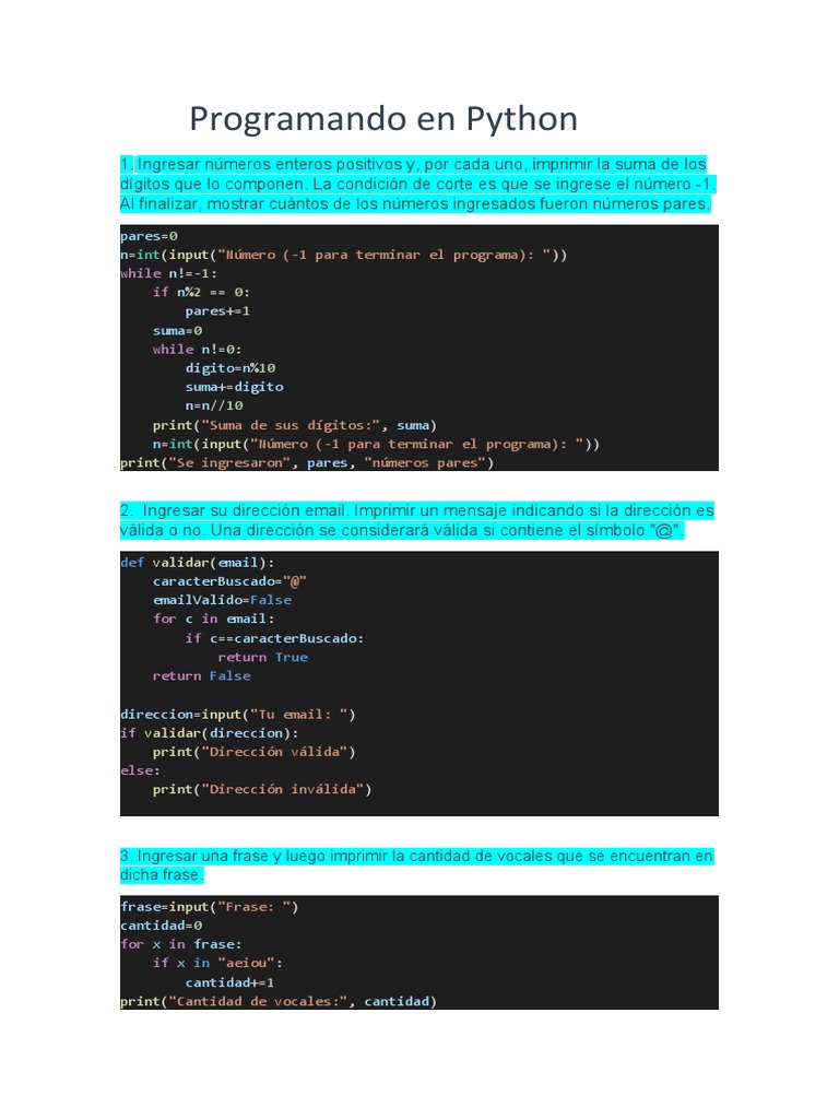 Programando En Python Pdf Python Lenguaje De Programación