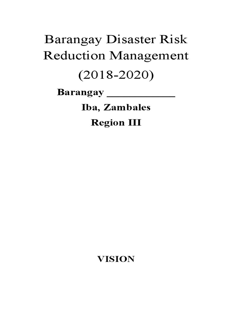 Template Barangay Disaster Risk Reduction Management West | PDF