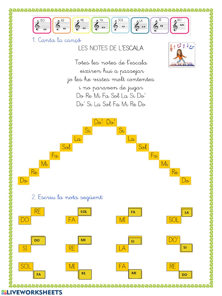 Tarea Completar Las Notas Musicales | PDF