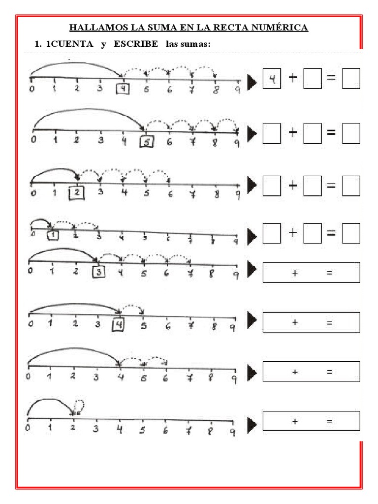 2 Hallamos La Suma en La Recta Numérica | PDF