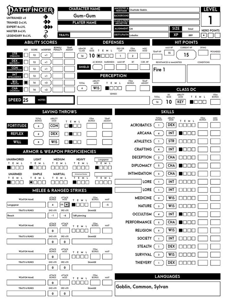 XALCs Expanded PF2 Character Sheet - Form Fillable-2 | PDF XALCs Expanded PF2 Character Sheet - Form Fillable-2 | PDF