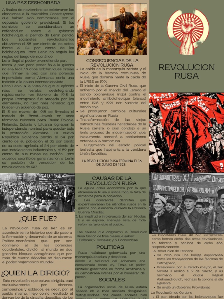 Triptico Revolución Rusa | PDF | revolución rusa | Rusia