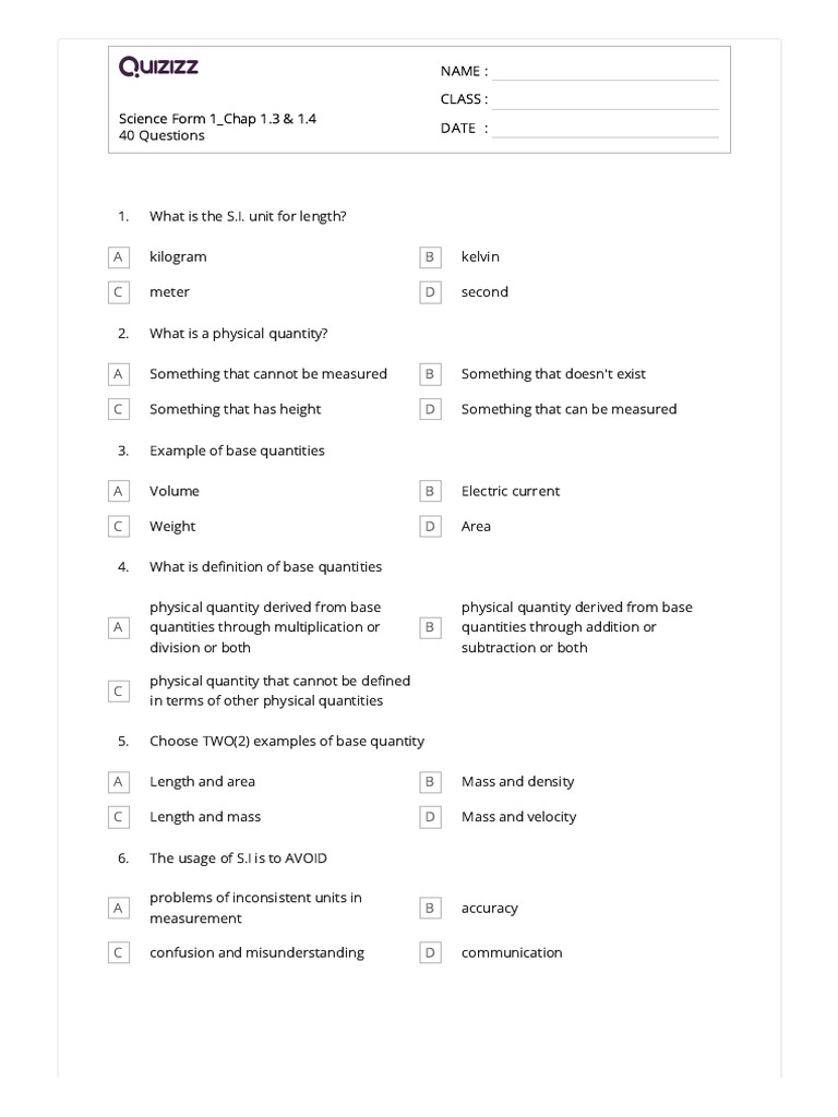 Science Form 1 - Chap 1.3 & 1.4SET10 | PDF | Observational Error ...