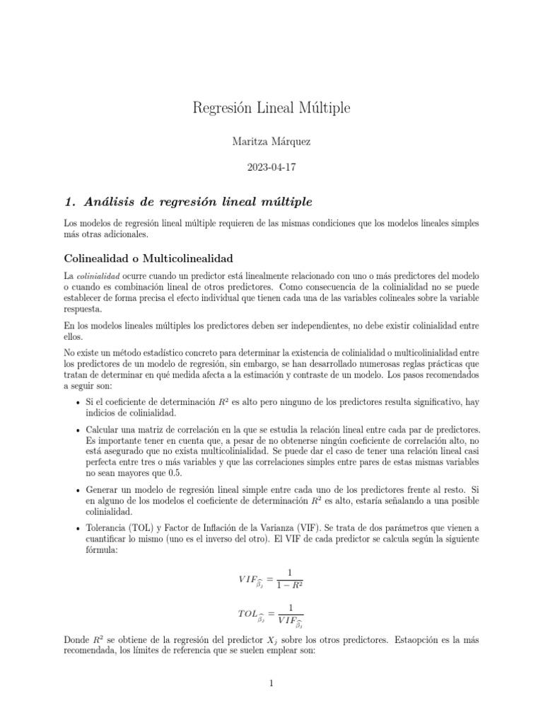 Regresion Multiple | PDF | Diferencia | Regresión lineal
