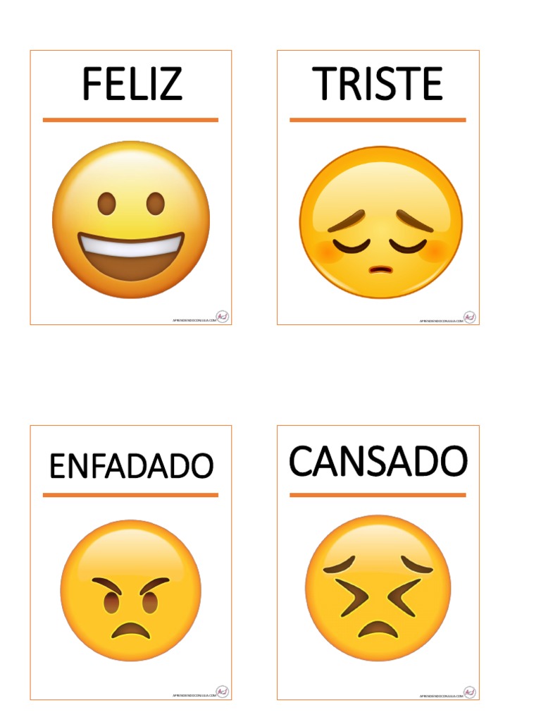 Tarjetas de emociones para imprimir | PDF