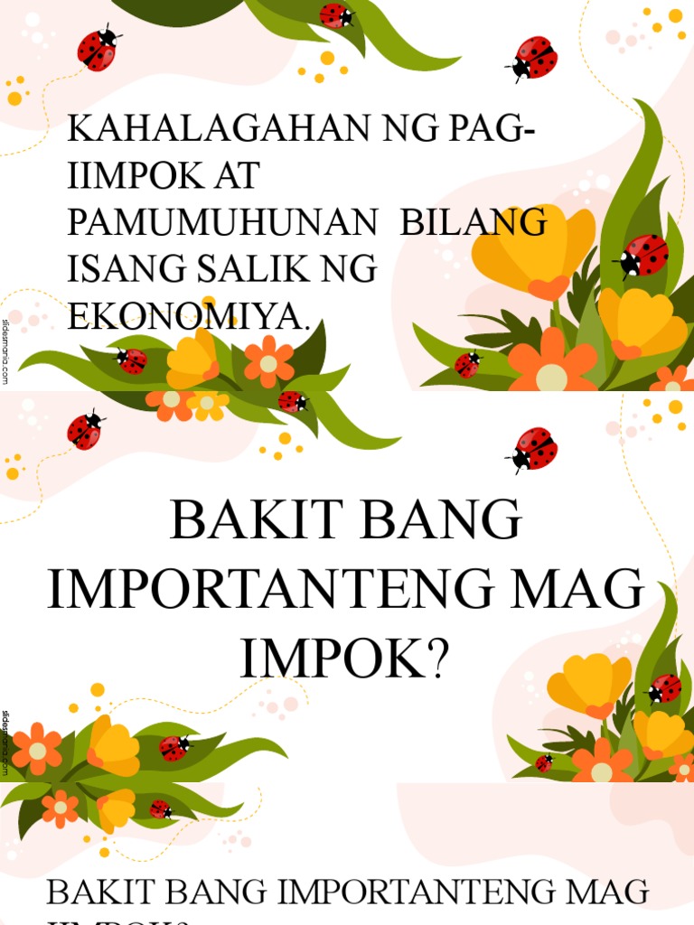 Kahalagahan NG Pag-Iimpok at Pamumuhunan Bilang Isang Salik NG ...