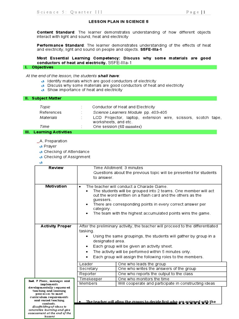 4as Lesson Plan | Download Free PDF | Rubric (Academic) | Learning