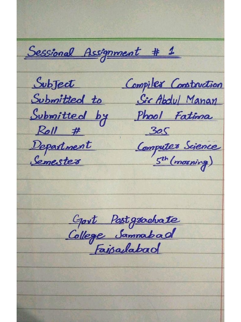 Compiler Assignment Pdf 
