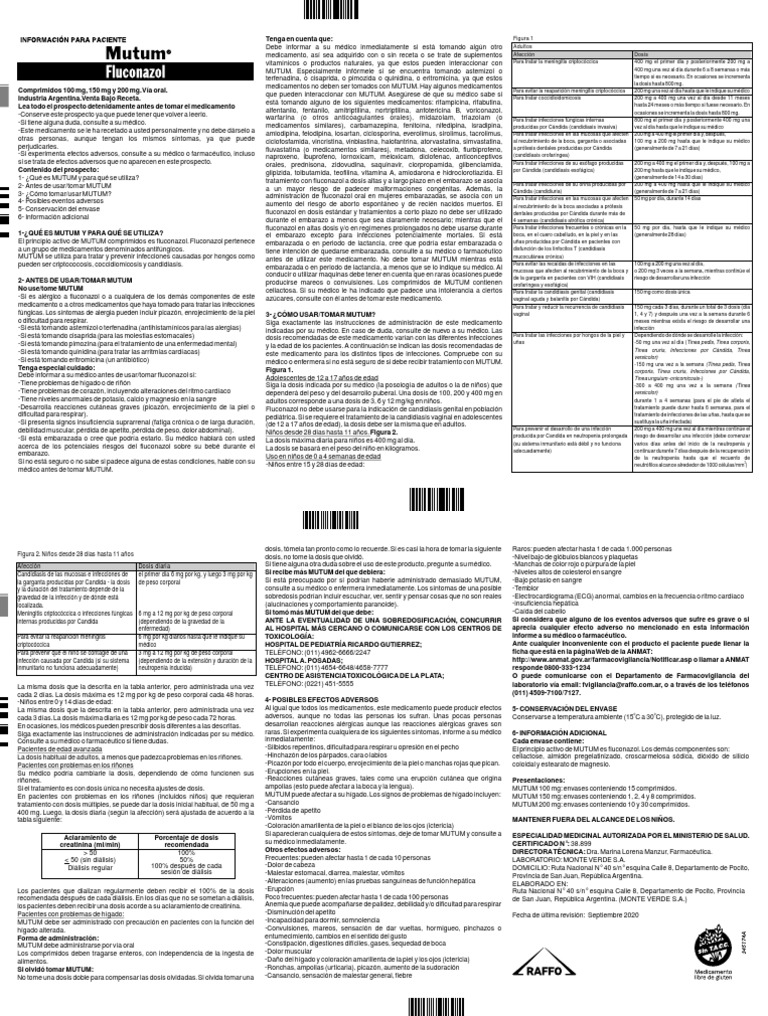 Fluconazol prospecto infecciones hongos | PDF | Candidiasis | Alergia
