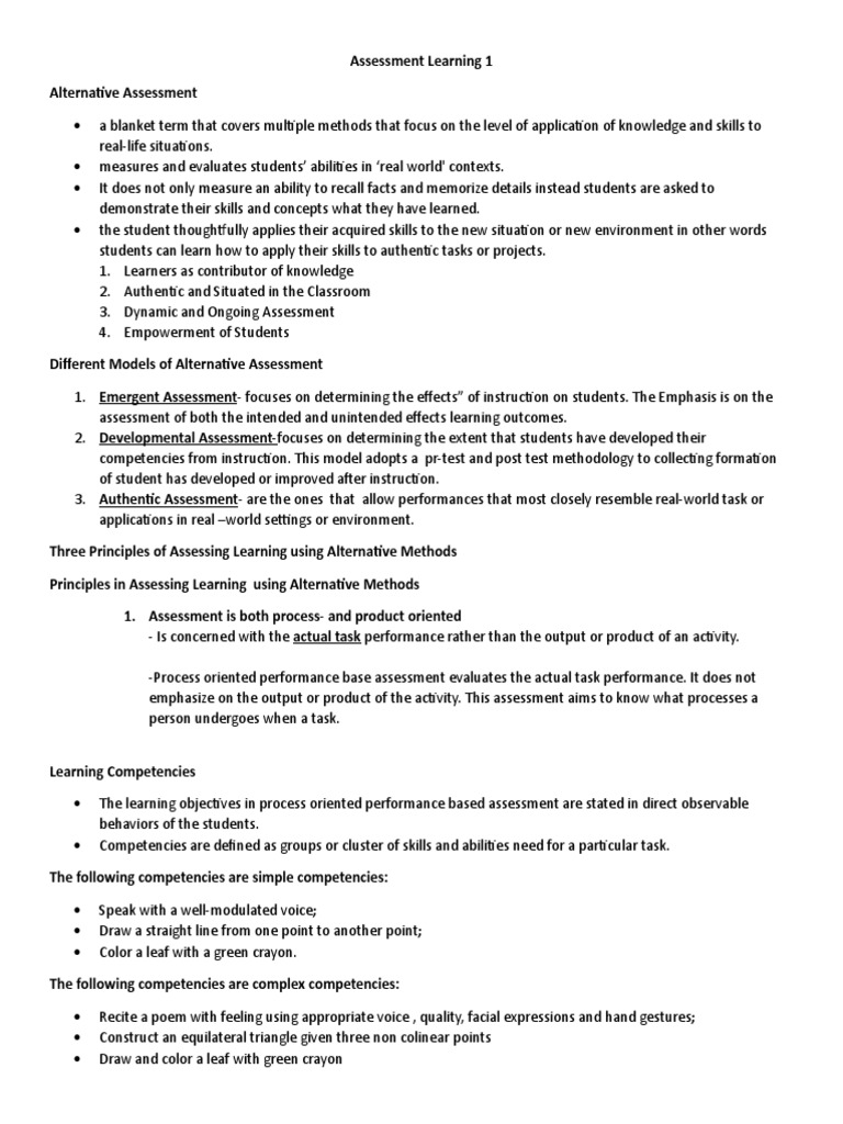 Assessment Learning 1 - Quiz Reviewer | PDF | Educational Assessment | Competence (Human Resources)