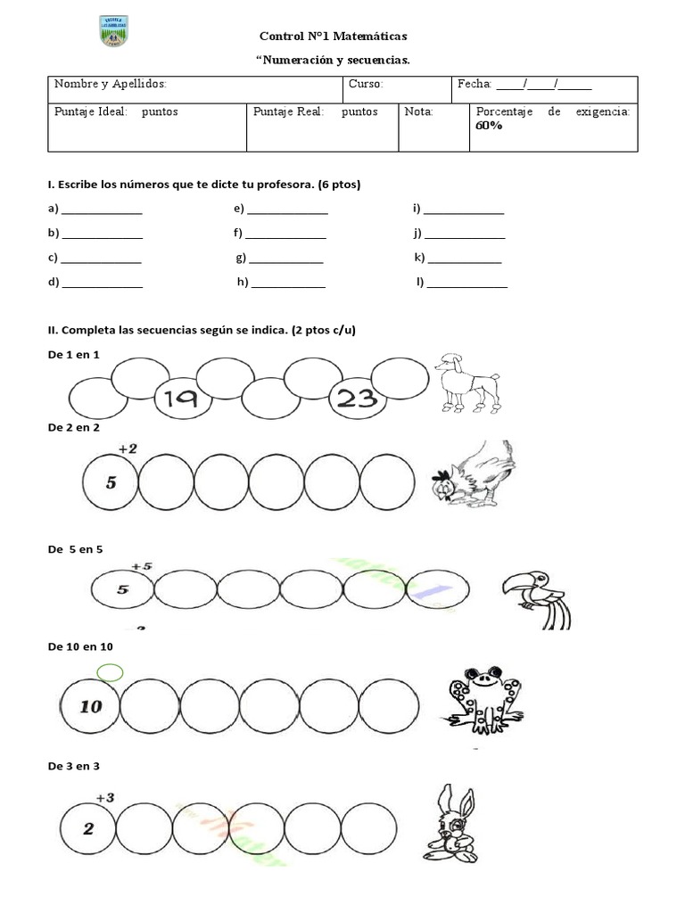 Control N°1 Matemática | PDF