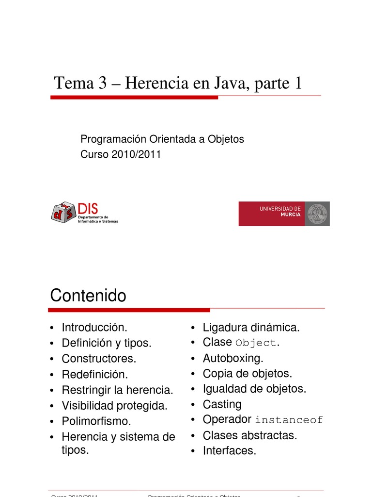Herencia en Java Parte 1 | PDF | Herencia (Programación Orientada a ...