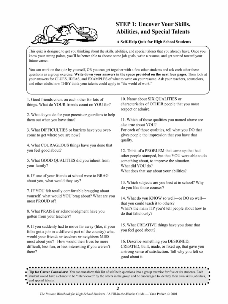The Resume Workbook For High School Students | PDF