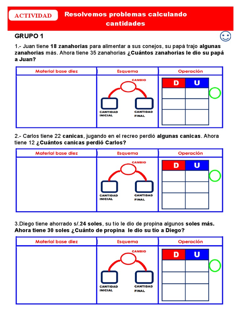E1 A5 FICHA MAT Calculamos Cantidades 4to | PDF
