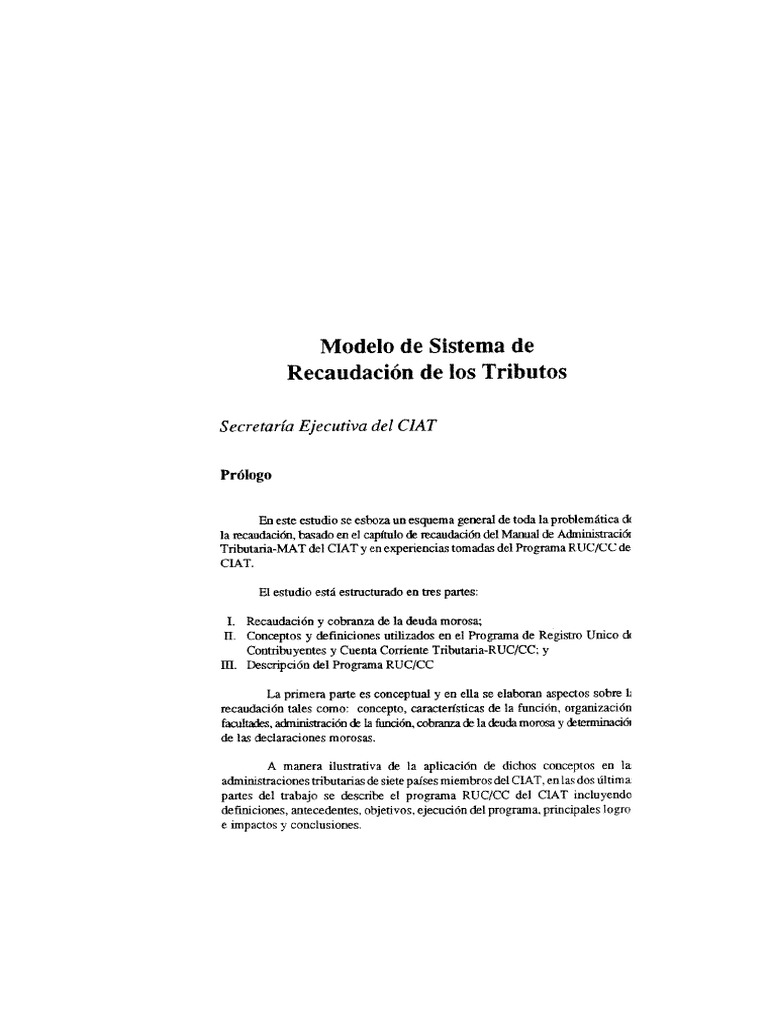 Modelo de Sistema Recaudacion Ciat | PDF